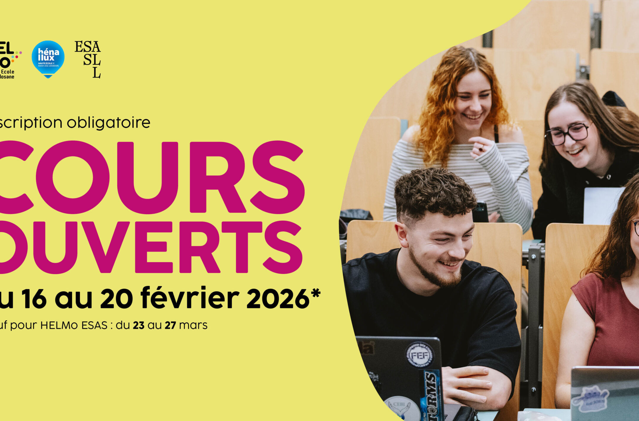 Viens découvrir HELMo aux cours ouverts ! — HELMo