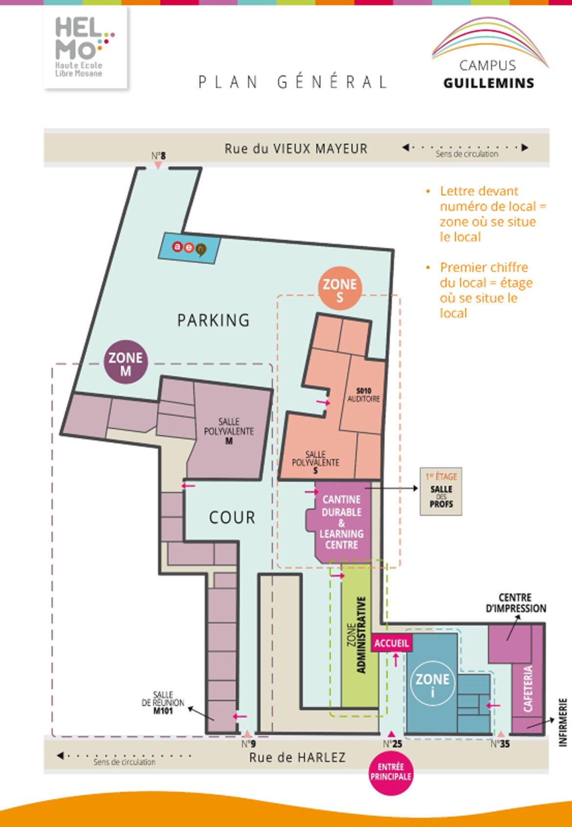 Accès contact plan locaux HELMo Liège Guillemins Économique Juridique
